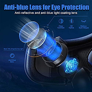 VR Headset 3D Virtual Reality Glasses Full Screen Visual Wide-Angle Soft & Comfortable-Compatible with IOS and Android