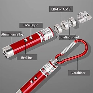 CHUQIANTONG 6PCS Mini Red Laser Pointer Cat Toy Interactive Training Tools White LED Torch Light Pet Supplies