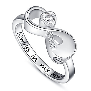 Ashes Ring 925 Sterling Silver Infinity Cremation Ring for Ashes Urn Ring Keepsake Jewelry for Women Men Pet