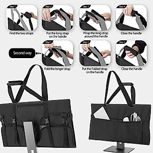 Trunab Travel Carrying Case for 27" LCD Screens and Monitors, With Padded Velvet Lining, Protective Monitor Bag Compatible With iMac* 27" and Accessories, Black (Patented Design)