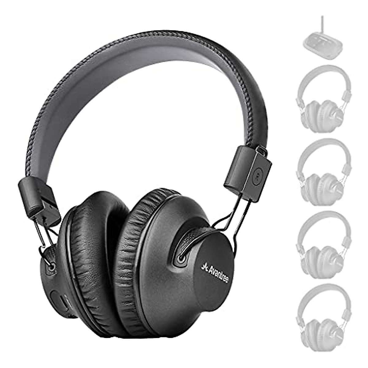 Avantree Quartet-Extra - 2.4G RF Wireless Add-On Headphones Quartet Multiple Listening System, Scalable to 100