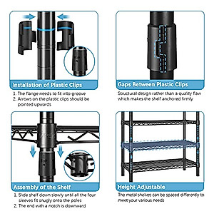 VIPEK R4i Portable Closets Heavy Duty Garment Rack Adjustable Rolling Clothes Rack with 6 Tiers Metal Wire Shelving, Double Rods, Lockable Wheels, Freestanding Wardrobe Closet Storage Rack, Black