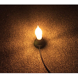 MaoTopCom 6-Pack E14 4W C35 Dimmable LED Filament Bulb, 2200K Warm White 400LM Edison Candle Flame Shape Bent Tip Light Bulb, C35 Amber Glass Globe Cover, 40 Watt Equivalent, AC 110V