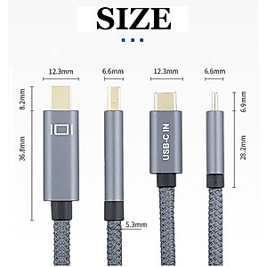 USB C to Mini DisplayPort Cable, Thunderbolt 3 Cable to USB C Cable [NOT Thunderbolt 2] for MacBook Pro/Air 2020-2016, Surface Book2, Galaxy S21/9/10/20