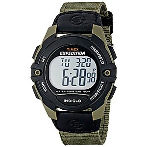 Timex Men's T49993 Expedition Full-Size Digital CAT Green/Black Mixed Material Strap Watch