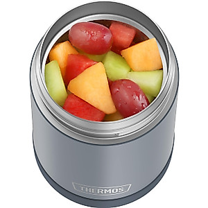 THERMOS FUNTAINER 16 Ounce Stainless Steel Vacuum Insulated Food Jar with Spoon, Stone Slate