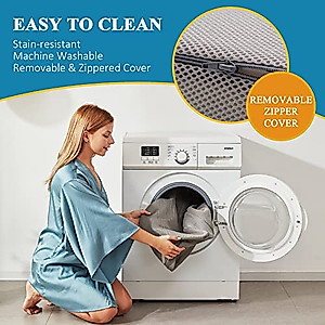 SINWEEK 25 x 75In Folding Mattress with Storage Bag 3" Foldable Mattress Foam Topper Floor Cot Mattress, Guset Bed with Machine Washable Cover and Waterproof Lining, CertiPUR-US Certified Queen