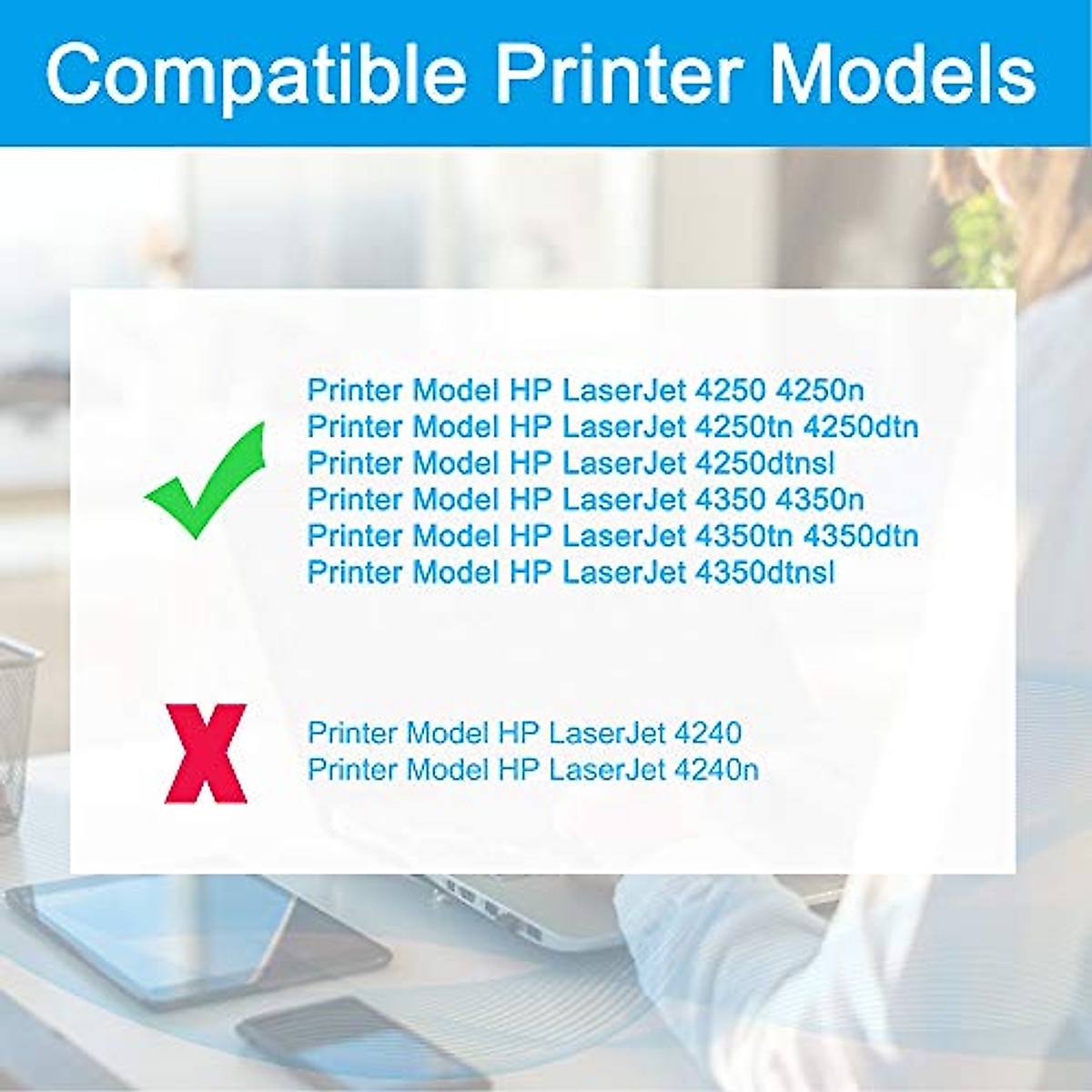 LCL Compatible Toner Cartridge Replacement for HP 42X Q5942X 20K 4250 4250n 4250dtn 4250tn 4250dtnsl 4350 4350n 4350tn 4350dtn (2-Pack Black)