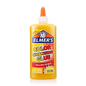Elmer's Color Changing Liquid Glue, Great for Making Slime, Washable, Yellow to Red, 9 Ounces