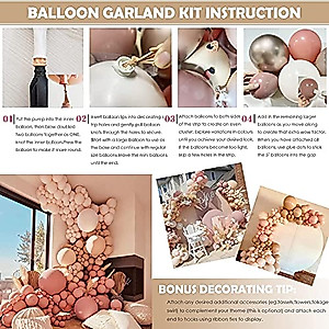 Longwu Balloon Arch Garland Kit,Blush Nude Apricot Party Balloons Decoration Set for Retro Boho Wedding Baby Shower Bridal Engagement Anniversary Graduation Birthday Decorations