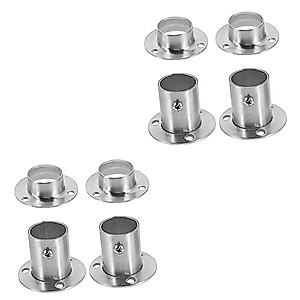 Alipis 8 Pcs Shower Curtain Rod Base Closet Pole Fasteners Closet Pole Support Wardrobe Pipe Holder Shower Bar for Curtain Boom Stand Round Curtain Rods Home Supply Towel Rod Socket Towel