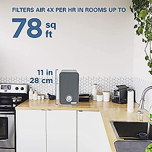 Germ Guardian Desktop Air Purifier for Home, H13 HEPA Filter, Removes Dust, Allergens, Smoke, Pollen, Odors, Mold, UV-C Light Helps Reduce Germs, 11 Inch, Silver, AC4100