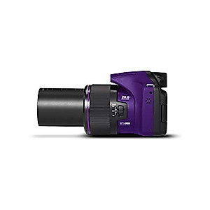 Minolta Pro Shot 20 Mega Pixel HD Digital Camera with 67x Optical Zoom, Full 1080p HD Video & 16GB SD Card (Purple)