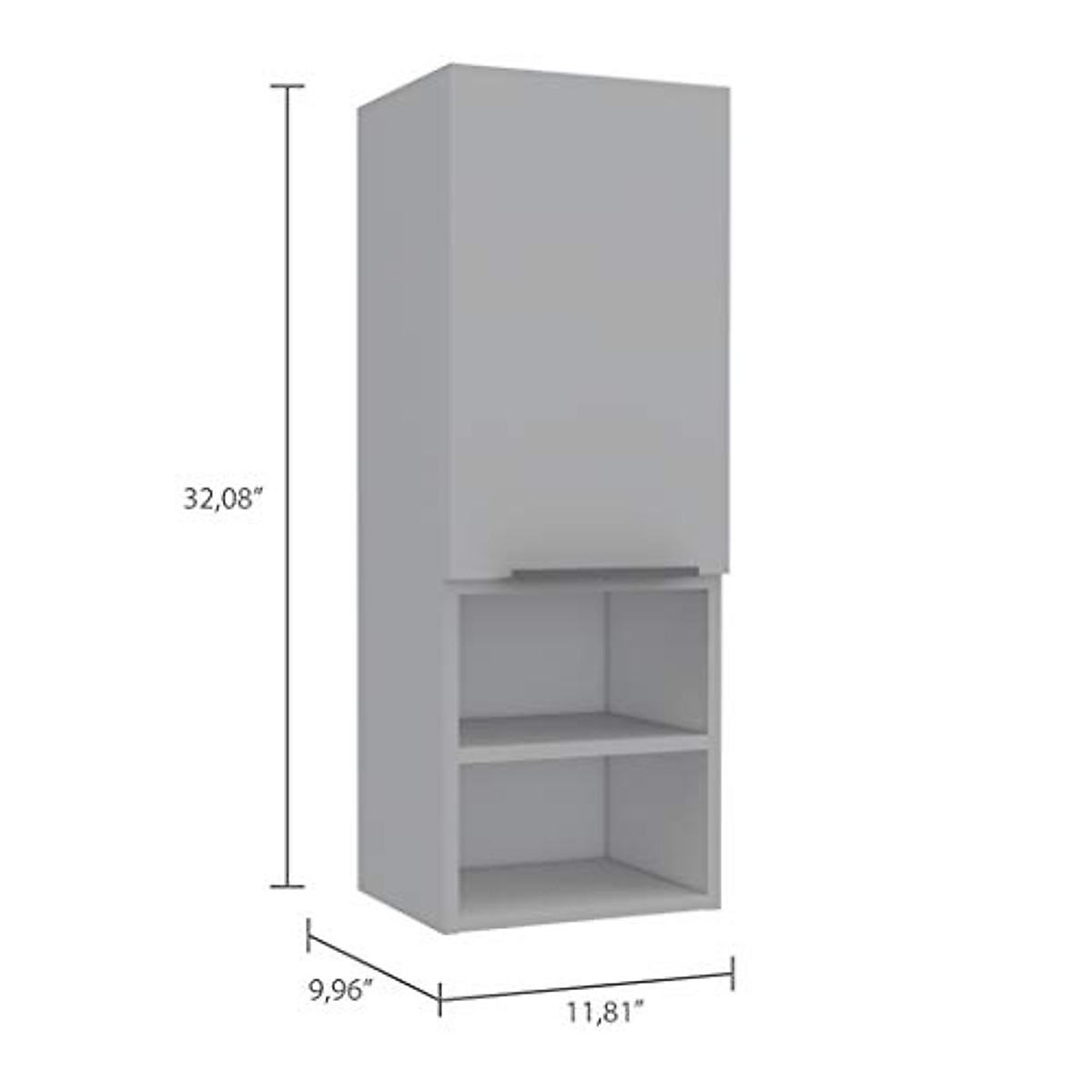 Tuhome Mila Medicine Cabinet Two Open Shelves, Storge Cabinet with Two Interior Shelves, White