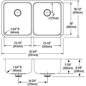Elkay ELUH3118PD Lustertone Classic Double Bowl Undermount Stainless Steel Sink with Perfect Drain