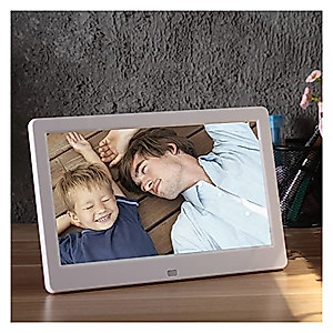 10.1/10 Inch Screen Digital Photo Frame HD 1024x600 LED Backlight Full Function Picture Video Electronic Album Baby (Color : White, Size : UK)