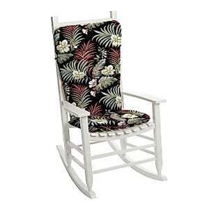 Arden Selections Outdoor Adirondack or Rocking Chair Cushion, 20 x 17, Rain-Proof, Fade Resistant 17 x 20, Simone Black Tropical