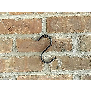 NAHANCO SHKSMRS12 Heavy Duty Steel S Hook Hanger, Gunmetal Finish, 4" (12 Pack)