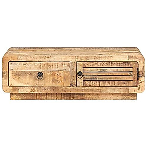 QJBSAVVA Coffee Table 35.4"x23.6"x11.4" Rough Mango Wood,Bedside Tables Side Tables End Tables Entrance Tables Suitable for Meeting Rooms, Reception Rooms, Offices