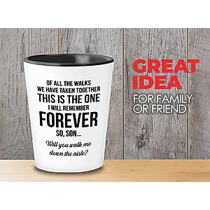 Proposal Shot Glass 1.5oz - Personalized Son Walk Me Down the Aisle - Dad Romantic Marriage Relationship Fiancee Engagement Wedding Day Step Dad Future Husband Wife