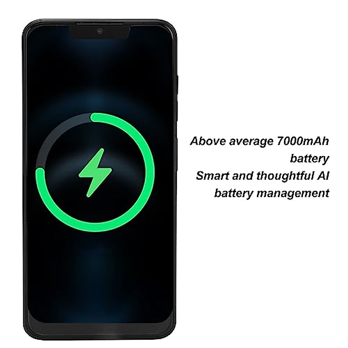 LANTRO JS White 6.2in Smart Phone with 6GB RAM, 128GB Storage, 7000mAh Battery, 8MP/16MP Cameras, MT6889 Ten Core Processor, Android 11.0, EU 100-240V Compatible