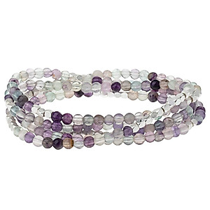 Scout Curated Wears - Women's Stone Wrap Bracelet & Necklace - Fluorite - Stone of Brilliance