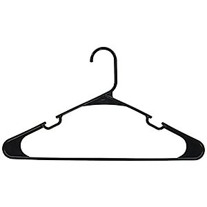 Mainstay 18-Pack Standard Plastic Hangers, Black