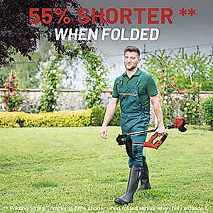 Cordless Trimmer Weed MowerTrimmer,Lightweight 3-IN-1 with Edger Tool,Mower for Garden and Yard, ,3 Kinds of Blades,Liiion Battery ,21V 2Ah ,Red