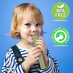 Sensory Chew Tubes for Autistic Children, 4 Pack Silicone Chewy Sticks Oral Motor Tool for Sensory Kids with Autistic, Biting ADHD, SPD, Teether Toys for Babies 3-6 6-12 Months, BPA Free