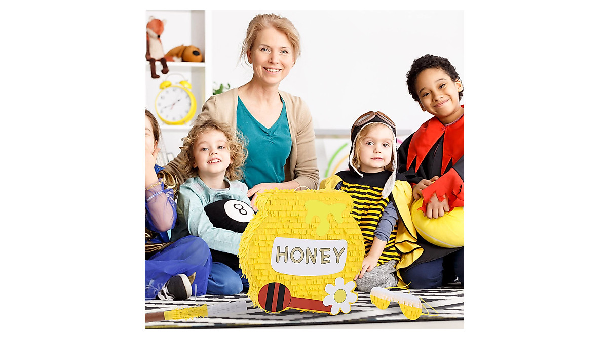 Deekin 3-Piece Honey Pot Piñata Set for Kids Birthday Parties