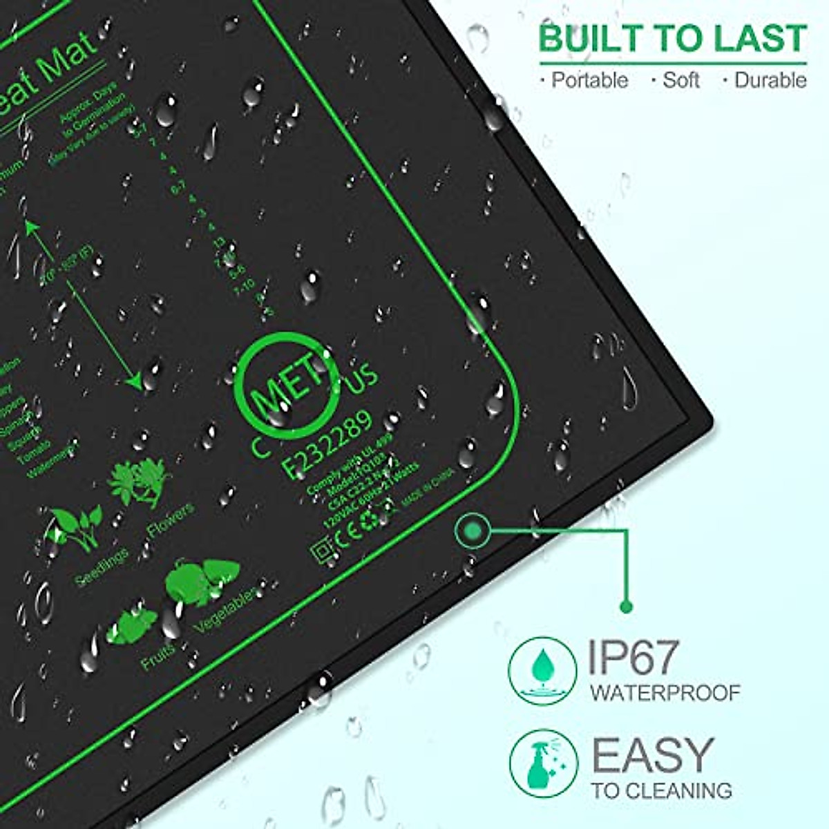 GYTF 21Watts Seedling Heat Mat - MET Standard Warm Hydroponic Heating Pad for Indoor Gardening, Durable Waterproof 10" x 20.75"