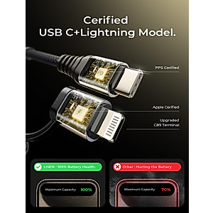 LISEN 90W iPhone 15 Car Charger, 45WPD+QC3.0 Fast Charging Cigarette Lighter USB Charger with 2-IN-1 Type C/Lightning Coiled Cable 5FT, Certified USB C Car Charger for iPhone 15 Pro Max 14/Samsung S23