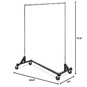 Whitmor Commercial Garment Z-Rack - Silver / Black