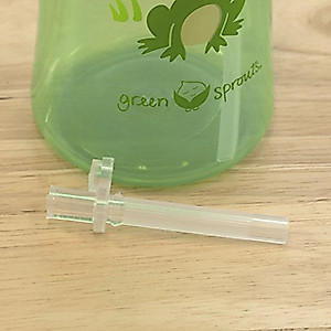 green sprouts Straw Bottle | Silicone straw promotes healthy oral development | Flip-cap locks to prevent spills, 2 straw drinking options: traditional & tilted, Dishwasher safe