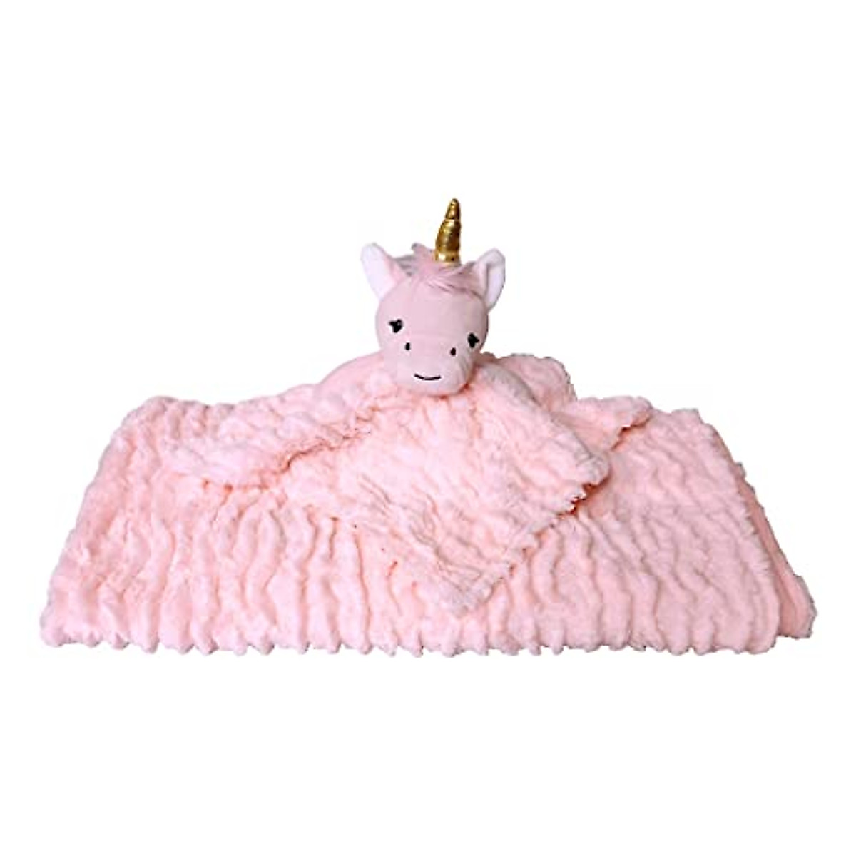 SONA G DESIGNS Deluxe Personalized Baby Security Blanket Lovey and Swaddle Blanket Set with Custom Embroidered Name for Babies Boy and Girl (Pink Unicorn with Embroidered Name)