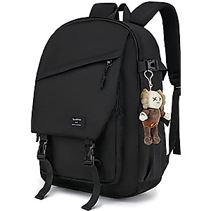 Lmeison Backpack for School Black Backpacks for Girls College Bookbag Waterproof School Bags for Men Women Travel Rucksack for Teen Boys Cute Back Pack for Middle School High School