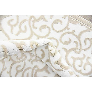Unique Loom Rushmore Collection Area Rug - Johnson (5' 1" x 8' Rectangle, Snow White/ Beige)