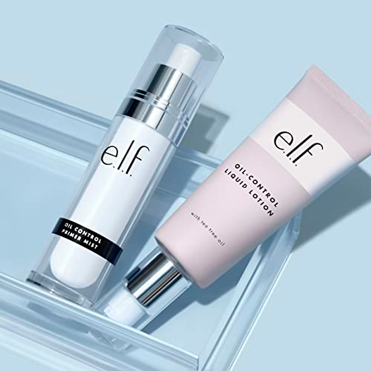 e.l.f, Oil Control Primer Mist, Water-Based, Mattifying, Lightweight, Hydrates, Preps, Balances Oil, Controls Shine, Enriched with Purified Water, Cucumber and Vitamin E, 1.01 Fl Oz