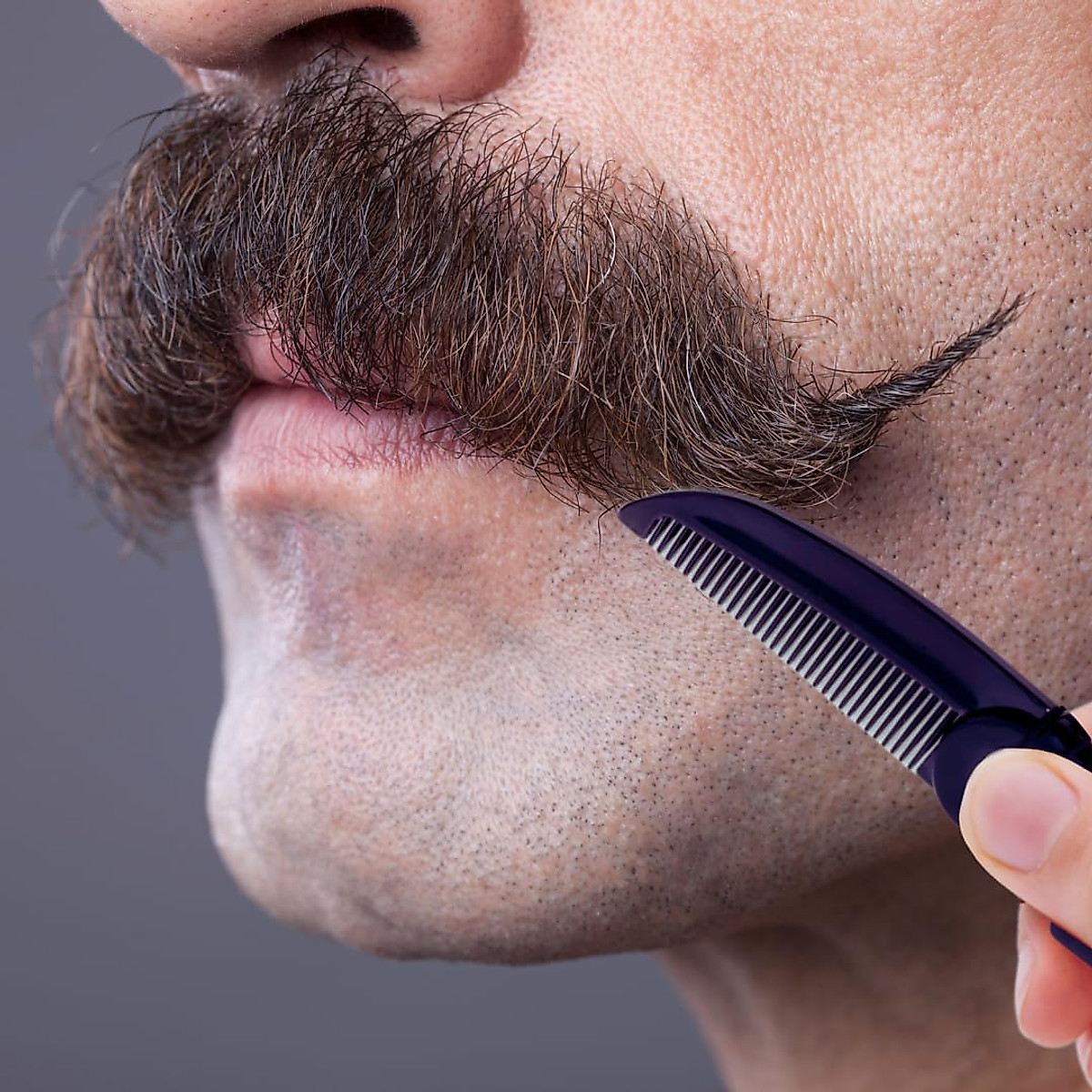 G.B.S Folding Beard Comb for Men - Handmade Keychain Mustache Comb - Portable Pocket Travel Comb for Grooming & Combing Hair, Beards and Mustaches