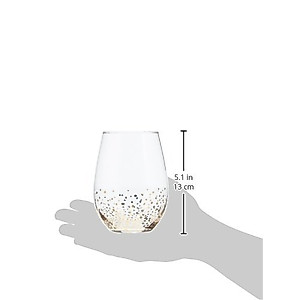Fitz and Floyd Luster Stemless Wine Set of 4 – Elegant Lead-Free Matching Drinkware for Everyday & Entertaining – Modern Glasses-Gift for Weddings & Holidays, 20 Oz, 4 Count (Pack of 1), Gold