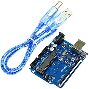 Makeronics Microcontroller Board and RAB 7-in-1 Breadboard Holder with USB Cable Compatible with UNO R3 Board ATmega328P and Arduino IDE