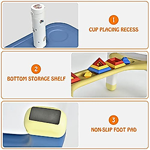 HONEY JOY Kids Table and Chair Set, Dinosaur Shape Children Activity Table and 1 Chair for Art Craft, Building Blocks, 2-Piece Toddler Furniture Set for Daycare Playroom, Gift for Boys Girls