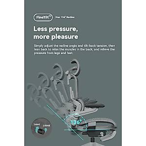 HINOMI H1 Pro 3D Lumbar Support Ergonomic Office/Gaming Chair - 5D Armrests Leg Rest Included Hybrid Mesh Relieve Back Pain, Foldable, Work from Home Office with Adjustable Headrest