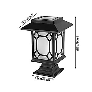 JSBDPHW Solar Villa Pillar Lamp Outdoor Waterproof Post Light Patio Garden Decoration Column Light Lawn Light Base Landscape Light Deck Light
