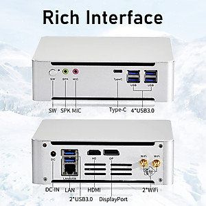 msecore Mini PC with Core i7-7700HQ, 32GB DDR4 RAM, 1T NVME SSD Desktop Computer, 4K@60Hz, HDMI, DP, Dual Monitor Capable, Wi-Fi, Bluetooth, Windows 11 Pro