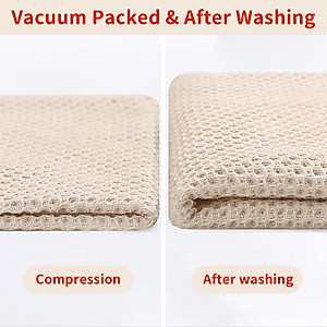 Homaxy 100% Cotton Waffle Weave Kitchen Dish Towels, Ultra Soft Absorbent Quick Drying Cleaning Towel, 13 x 28 Inches, 4-Pack, Beige