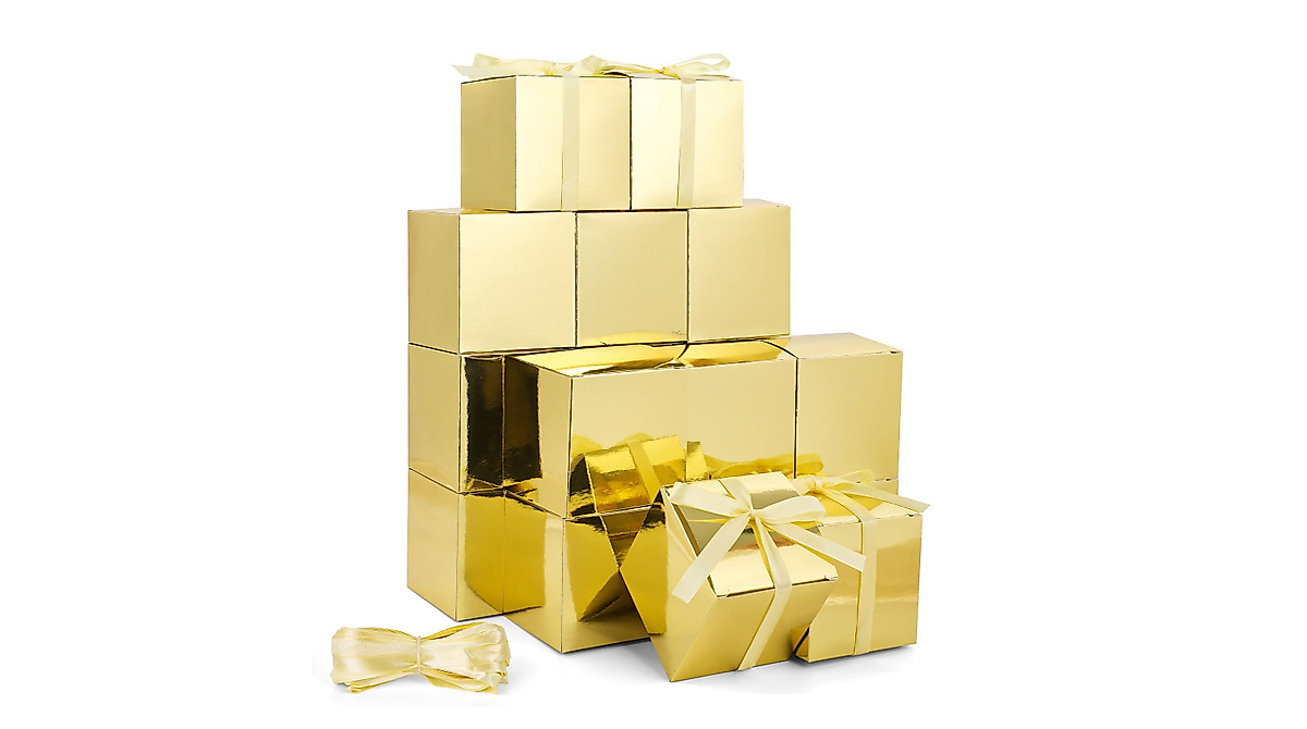 Shindel 50PCS Gold Gift Boxes for Parties & Weddings