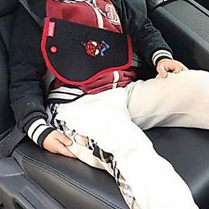 Marble Hero Kids Car Seat Safety Belt Cover, 1P, Spider Man Black#