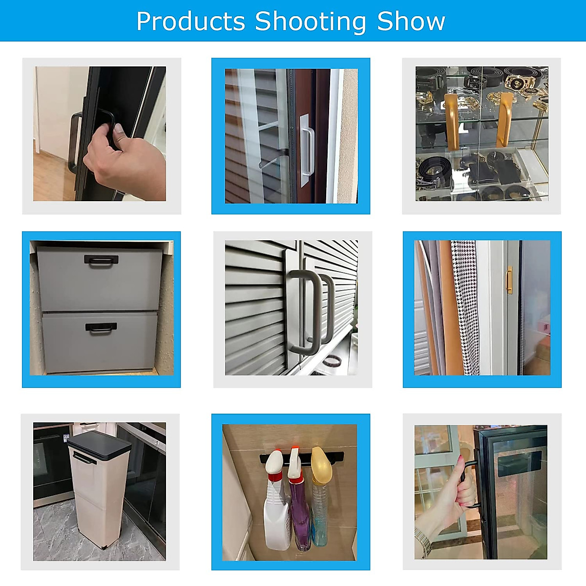 Skyscraper Self-Stick Instant Kitchen Cabinet Bathroom Drawer Closet Door Handle Pulls 2pcs/Set (106mm, Silver)