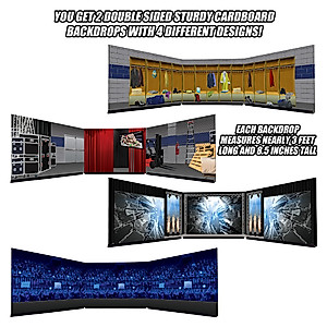 Reversible Wrestling Action Figure Backdrop Dioramas For WWE & AEW Wrestling Action Figures